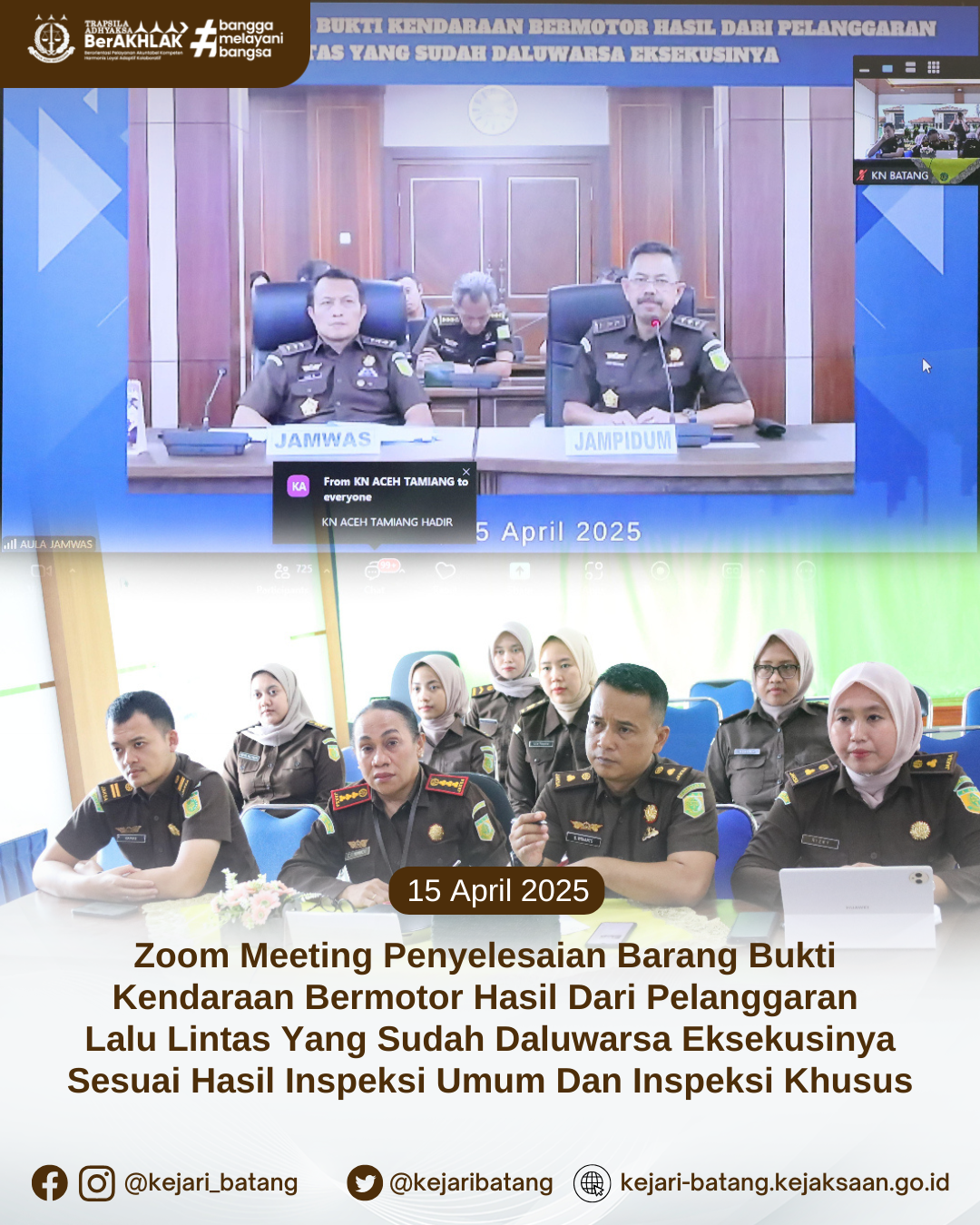 Zoom Meeting Penyelesaian Barang Bukti Kendaraan Bermotor Hasil Dari ...